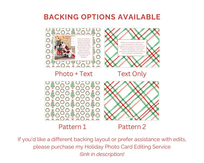 Watercolor Christmas Photo Card Template, Printable Holiday Photo Card ...