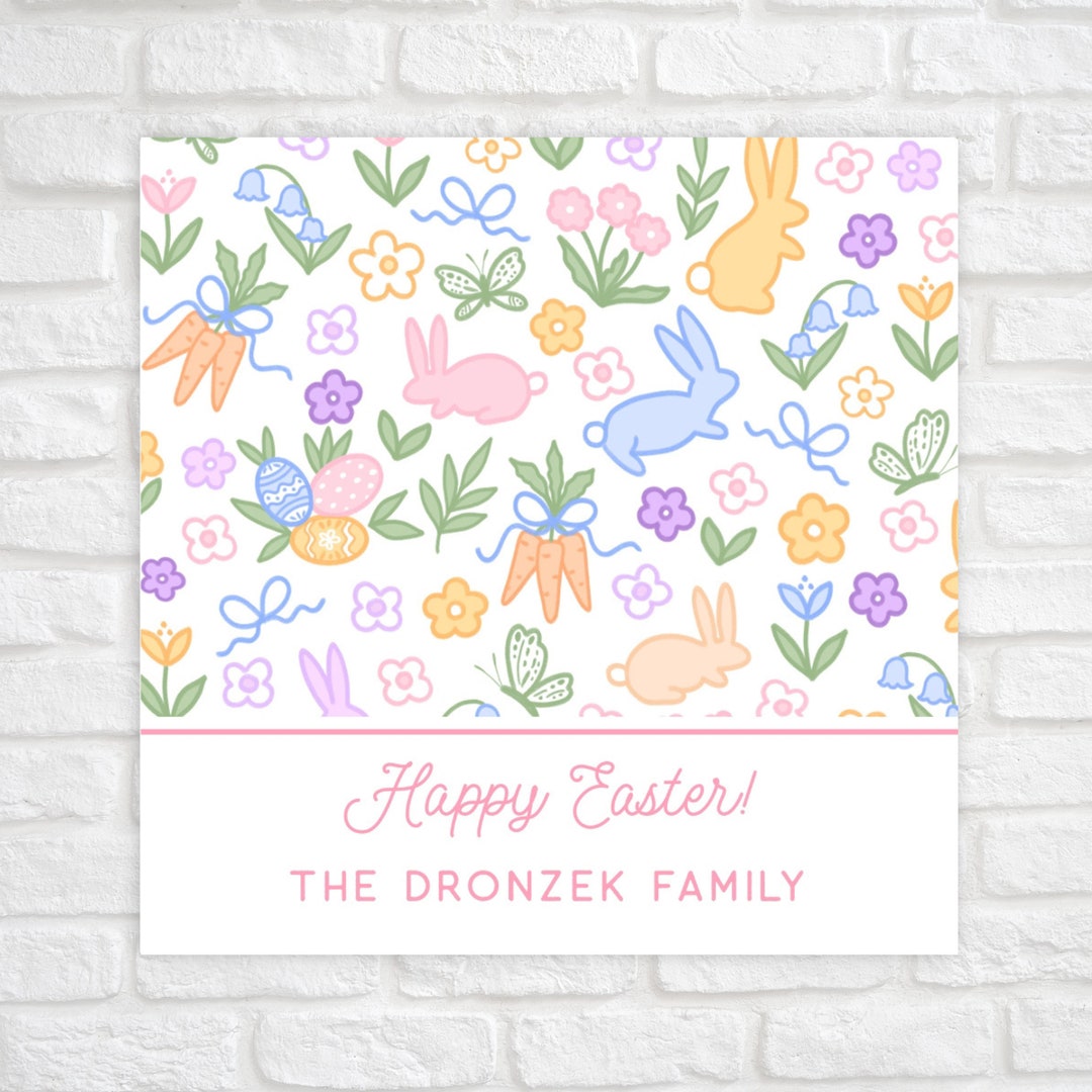 Printable Easter Gift Tag, Watercolor Easter Bunny Favor Tags, Easter ...