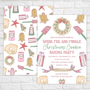Christmas Cookie Baking Party Invitation, Cookie Decorating Party ...