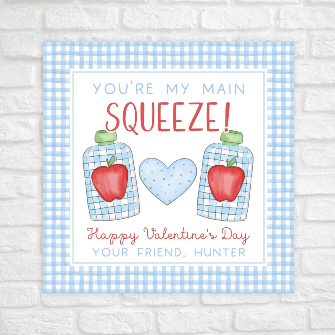 Printable Valentine Cards for Kids, Applesauce Valentine Gift Tag, Main ...