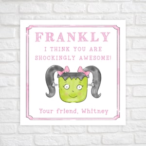 Printable Halloween Gift Tags Girl Frankenstein Tag - Etsy