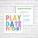 Playdate Cards for Kids, Kids Calling Card, Summer Playdate Card, Mom ...