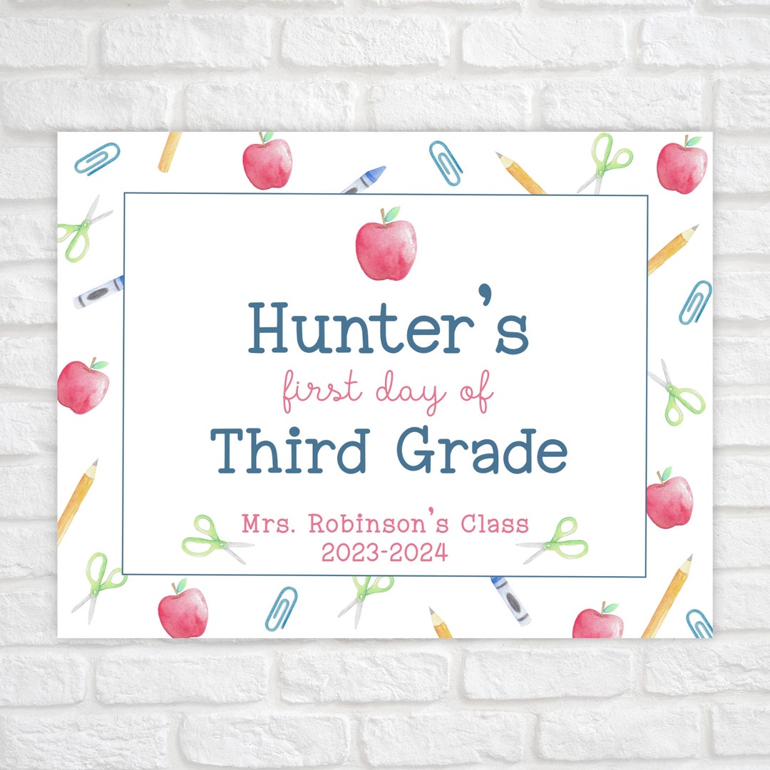 Back to School Sign Printable, Back to School Sign Download, First and ...