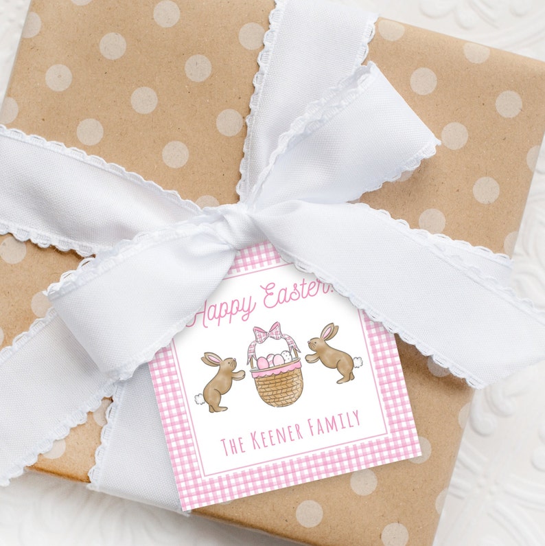 Printable Easter Gift Tag, Watercolor Easter Bunny Favor Tags, Easter ...