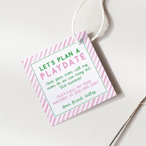 Printable End of School Tags for Kids, Play Date Calling Card, Summer ...