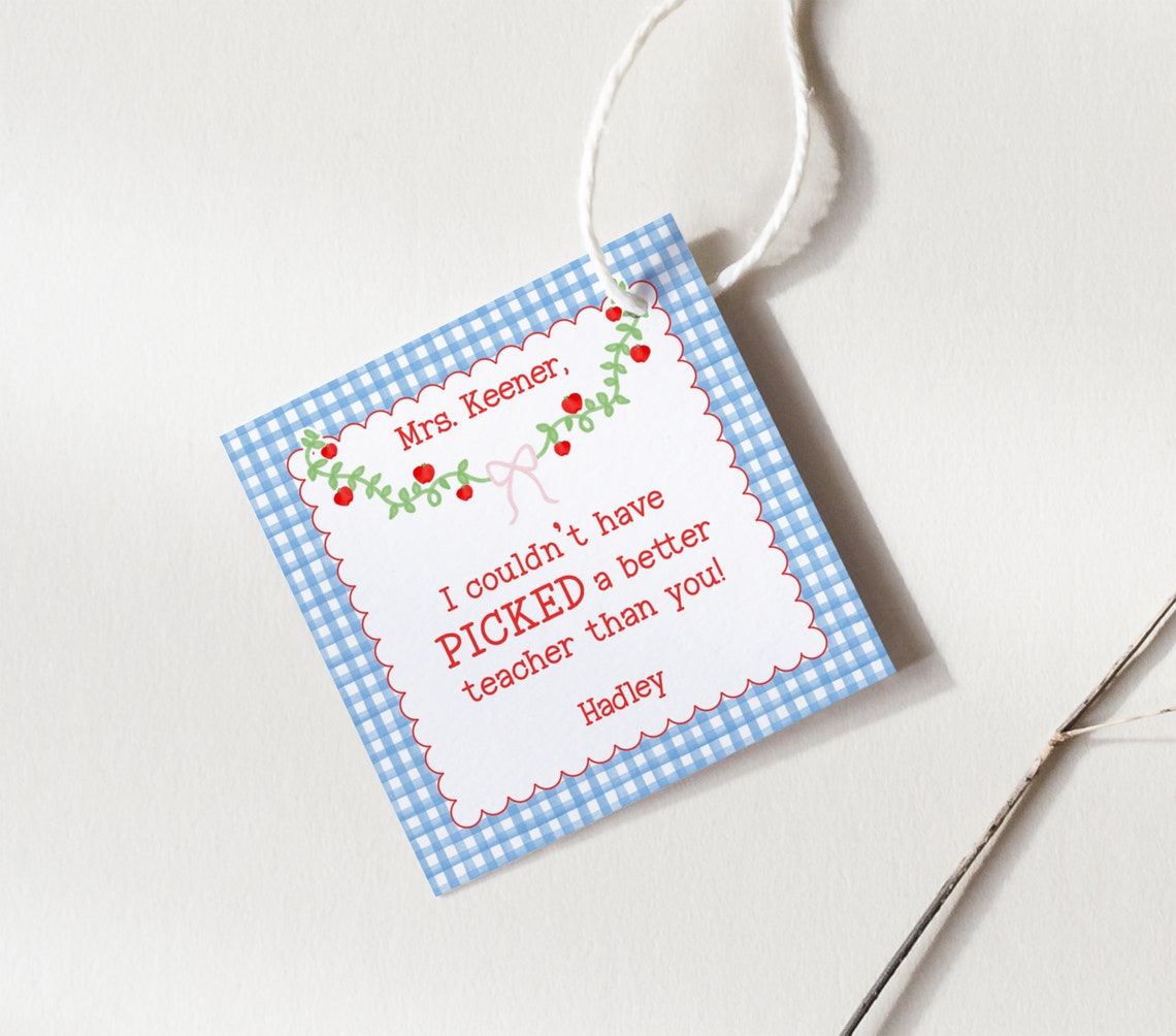 Printable Teacher Appreciation Gift Tag Back to School - Etsy