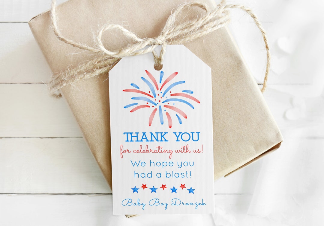 Printable Fourth of July Favor Tags, 4th of July Fireworks Party Favor ...
