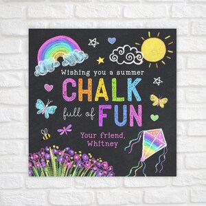 Printable Chalk Full of Fun End of the Year Tags, Last Day of School ...