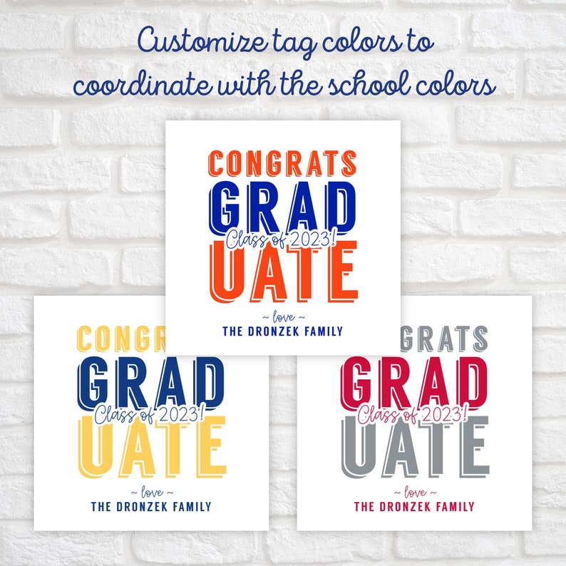 Printable Congrats Grad Gift Tag Graduation Gift Tag Class - Etsy