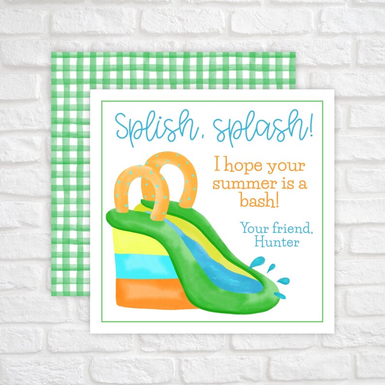 Printable Last Day of School Gift Tags Splish Splash Summer - Etsy