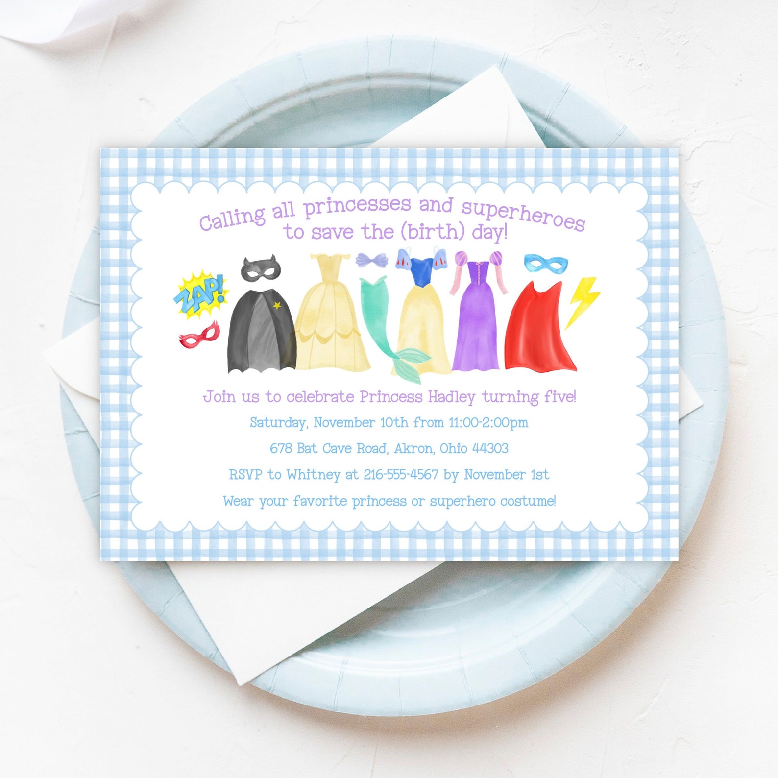Princess Superhero Party Invitation, Printable Superhero Princess ...