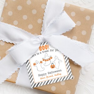 Halloween Gift Tag Printable, Ghost Favor Tags for Kids, Halloween ...