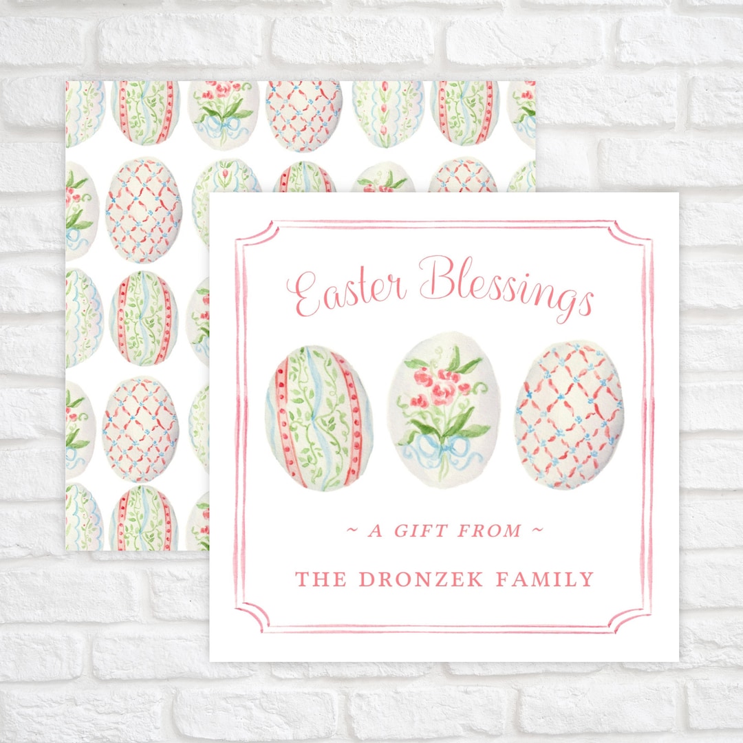 Printable Easter Gift Tag, Watercolor Heirloom Easter Egg Tag, Easter ...