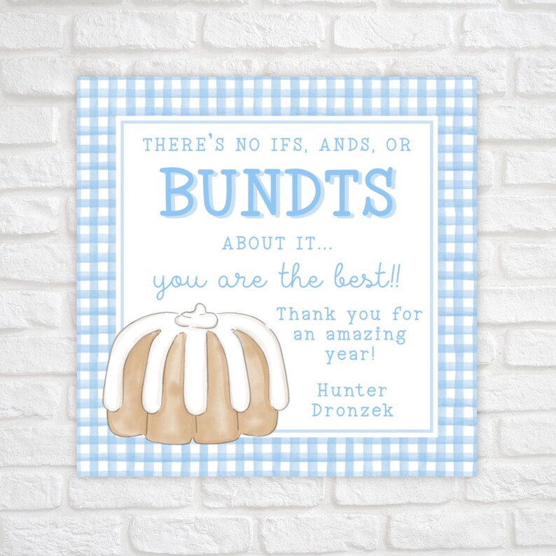 Printable Teacher Appreciation Gift Tag Bundt Cake Gift Tag - Etsy