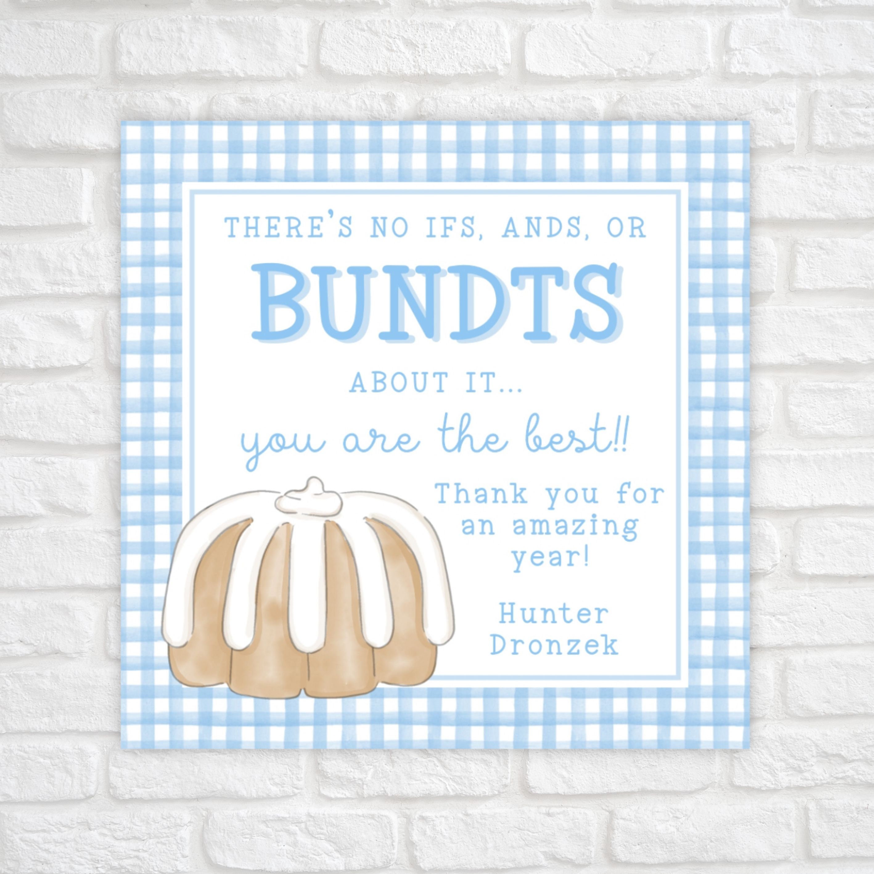 Printable Teacher Appreciation Gift Tag Bundt Cake Gift Tag - Etsy