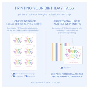 Printable Happy Birthday Gift Tags, Custom Name Gift Tag, Family Gift ...