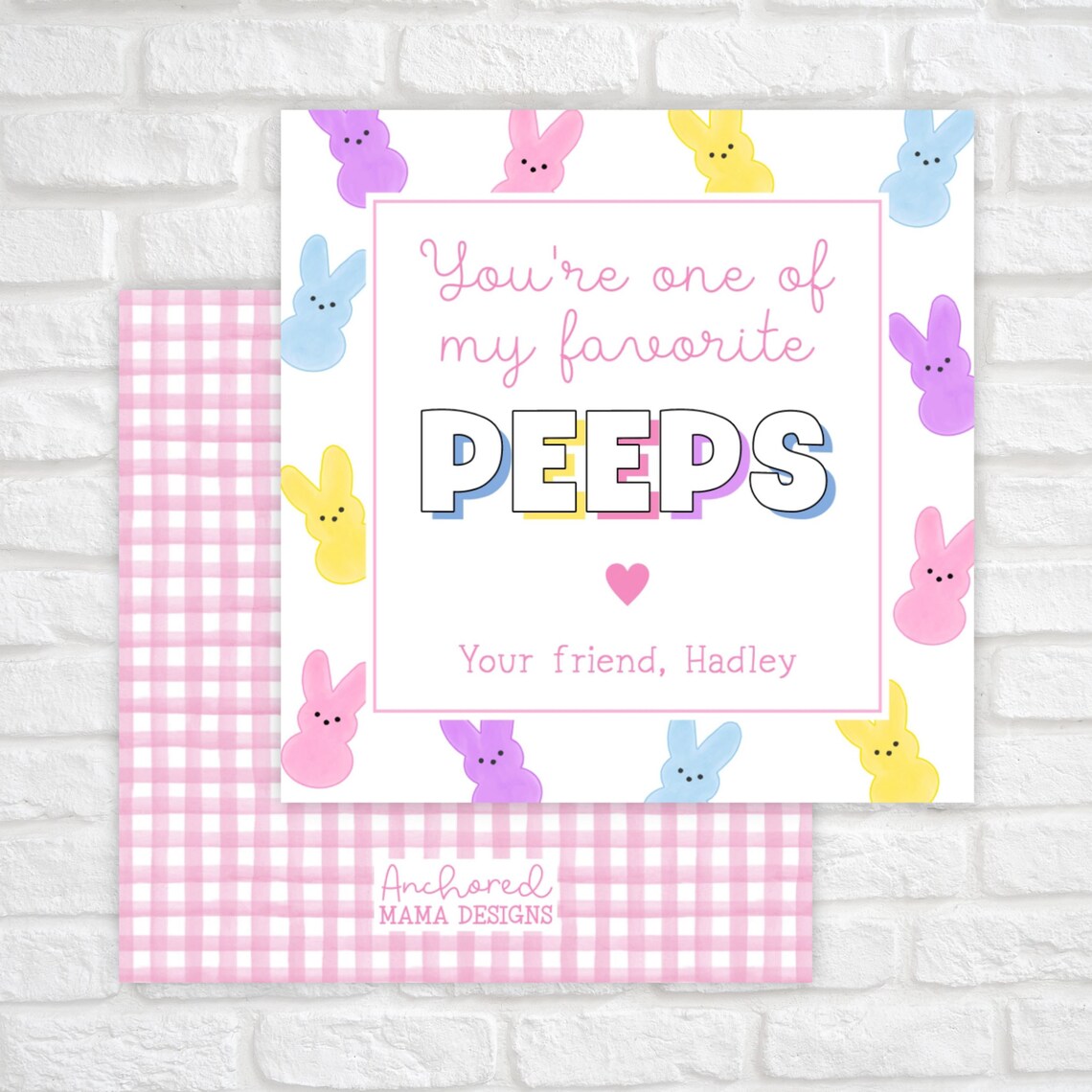 Easter Peeps Gift Tags Printable, Some of My Favorite Peeps Tag, Happy ...