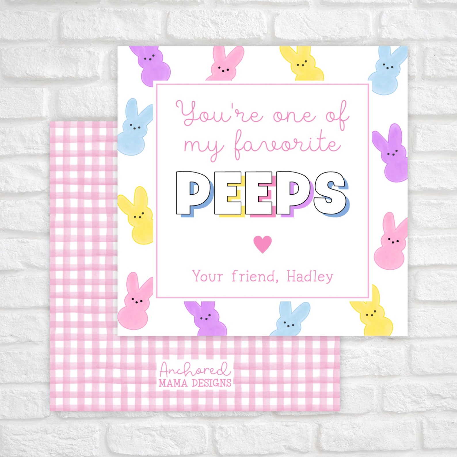 Easter Peeps Gift Tags Printable, Some of My Favorite Peeps Tag, Happy ...