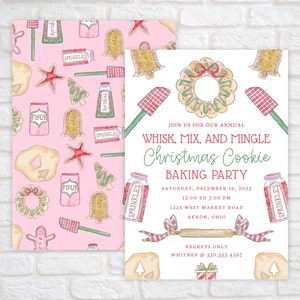 Christmas Cookie Baking Party Invitation, Cookie Decorating Party ...