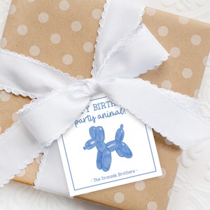 Printable Happy Birthday Gift Tags, Balloon Animal Gift Tags, Kids ...