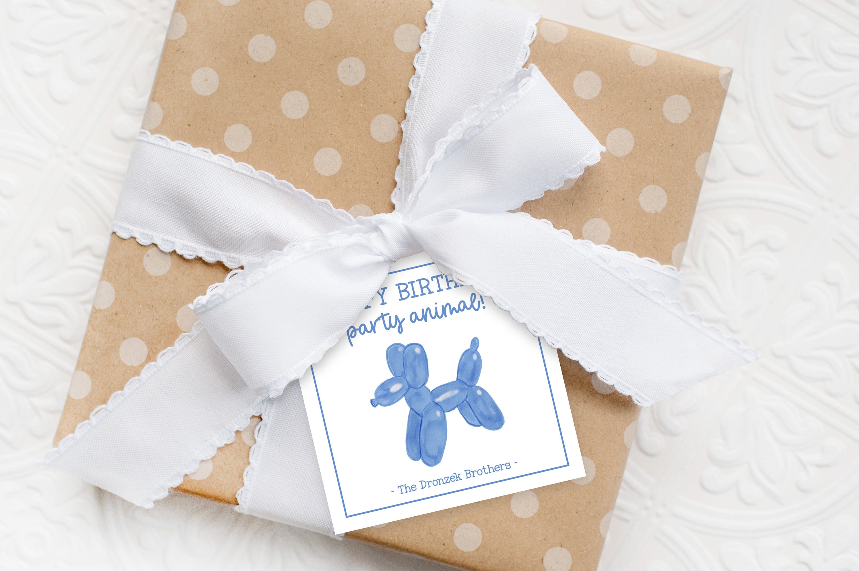 Printable Happy Birthday Gift Tags, Balloon Animal Gift Tags, Kids ...