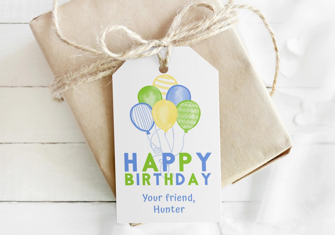Printable Gift Tags Template, Happy Birthday Gift Tags, Kids Gift Tags ...