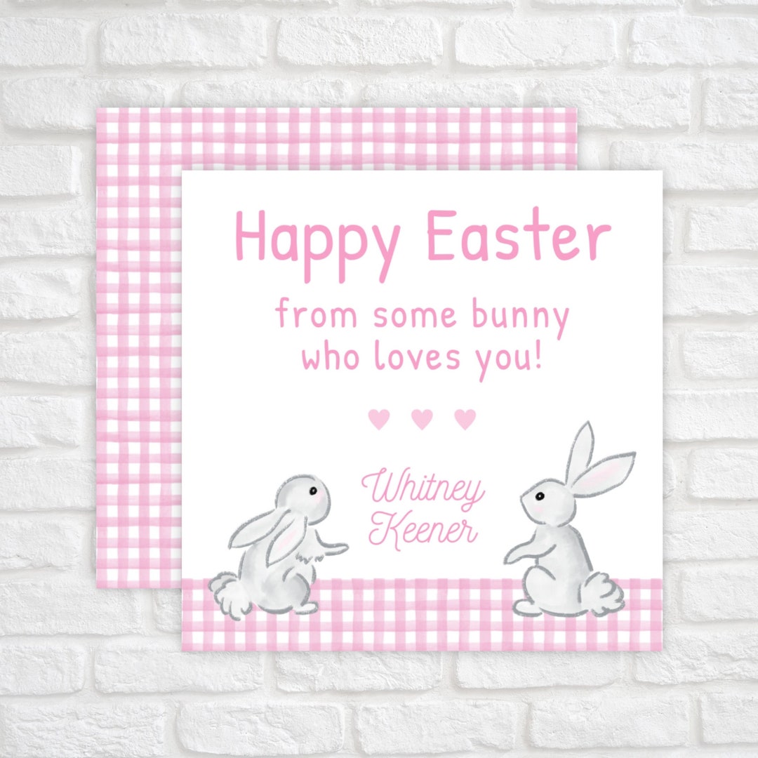 Some Bunny Loves You Gift Tag Printable, Happy Easter Gift Tag ...