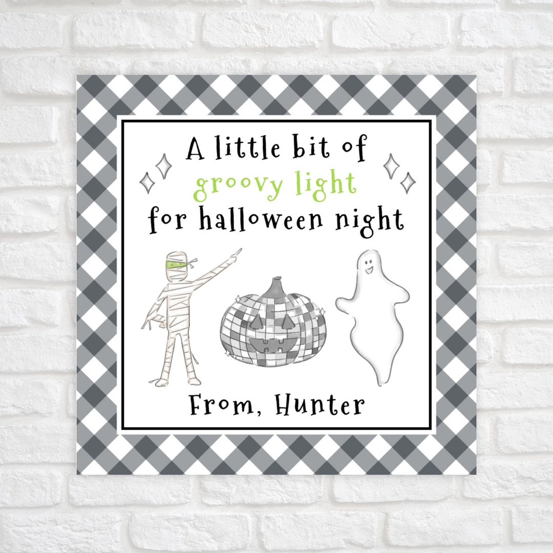 A Little Light for Halloween Night Tag, Halloween Glow Stick Tag ...