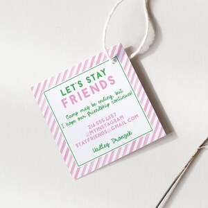 Printable Camp Calling Card, Camp Contact Card, Summer Playdate Camp ...