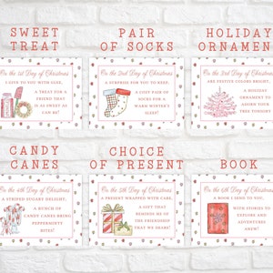 Editable 12 Days of Christmas Tags, Printable 12 Days of Christmas Gift ...