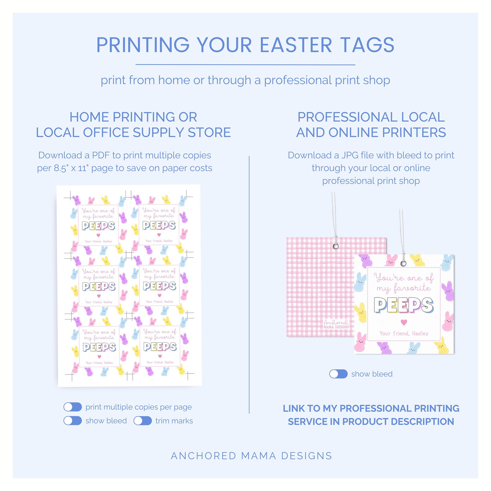 Easter Peeps Gift Tags Printable, Some of My Favorite Peeps Tag, Happy ...
