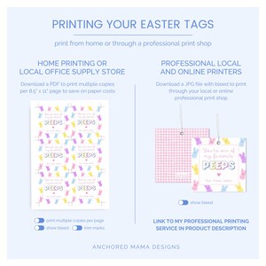 Easter Peeps Gift Tags Printable, Some of My Favorite Peeps Tag, Happy ...