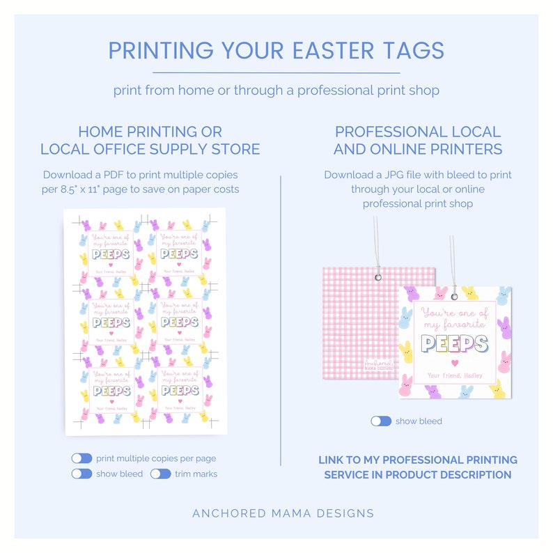 Easter Peeps Gift Tags Printable, Some of My Favorite Peeps Tag, Happy ...