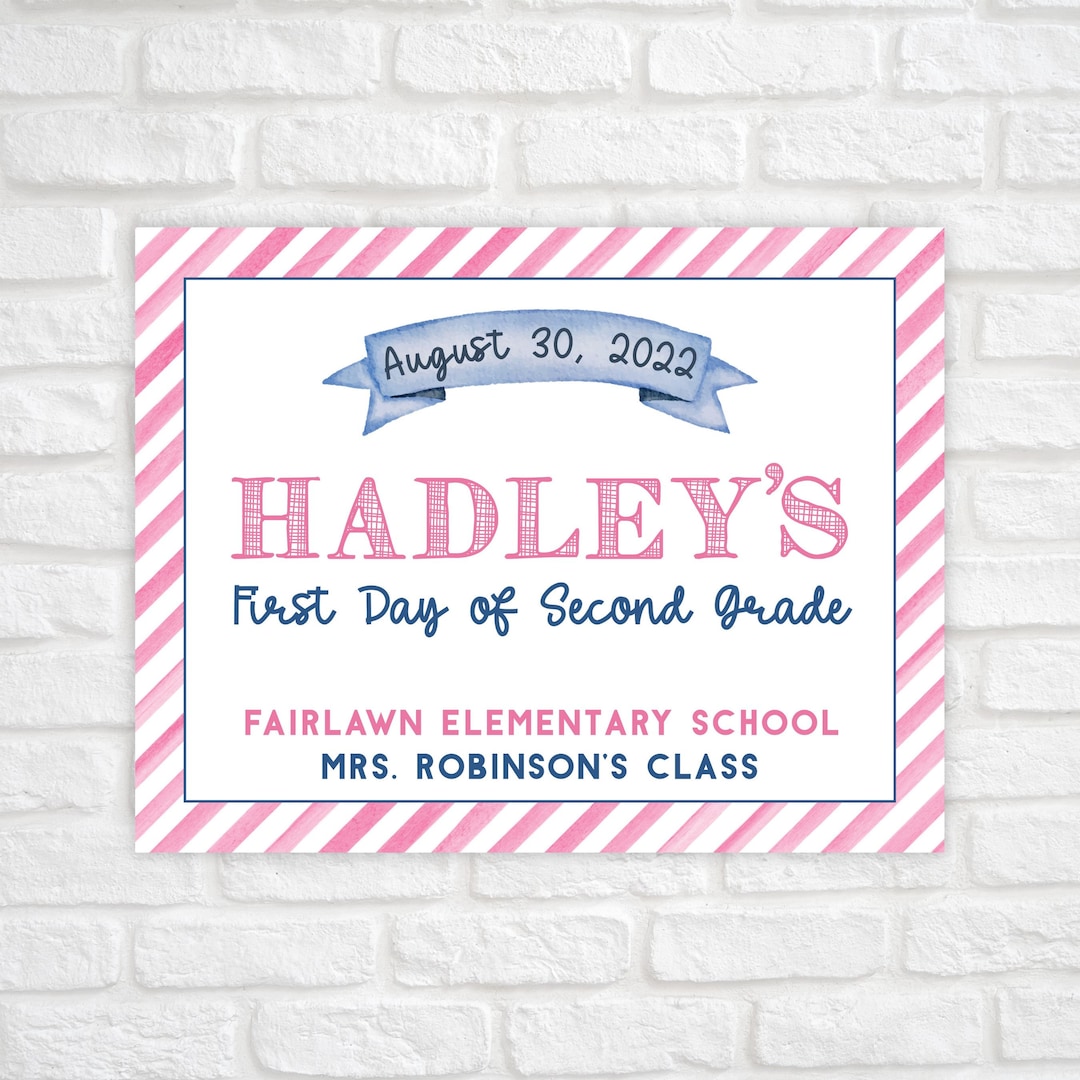 Back to School Sign Printable, First Day of School Sign Editable ...