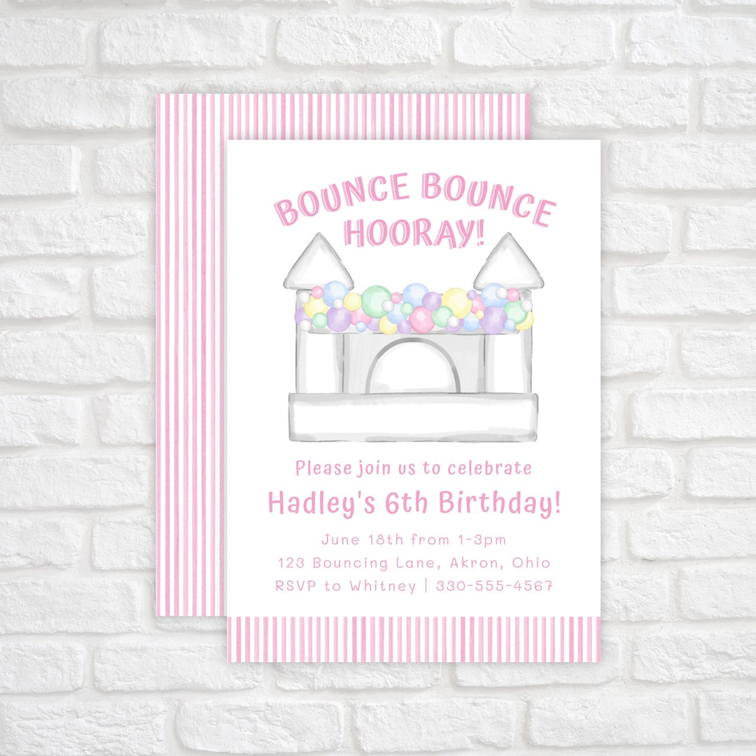 Bounce House Birthday Party Invitation, Printable Bounce House Party ...