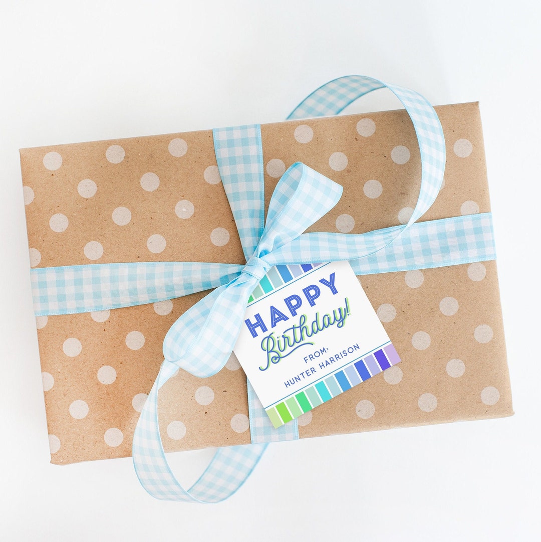 Printable Happy Birthday Gift Tag Template, Colorful Gift Tag, Kids ...