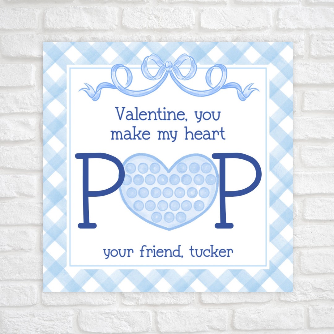 Printable Valentine Cards for Kids, Pop It Valentine Tag, Pop It ...