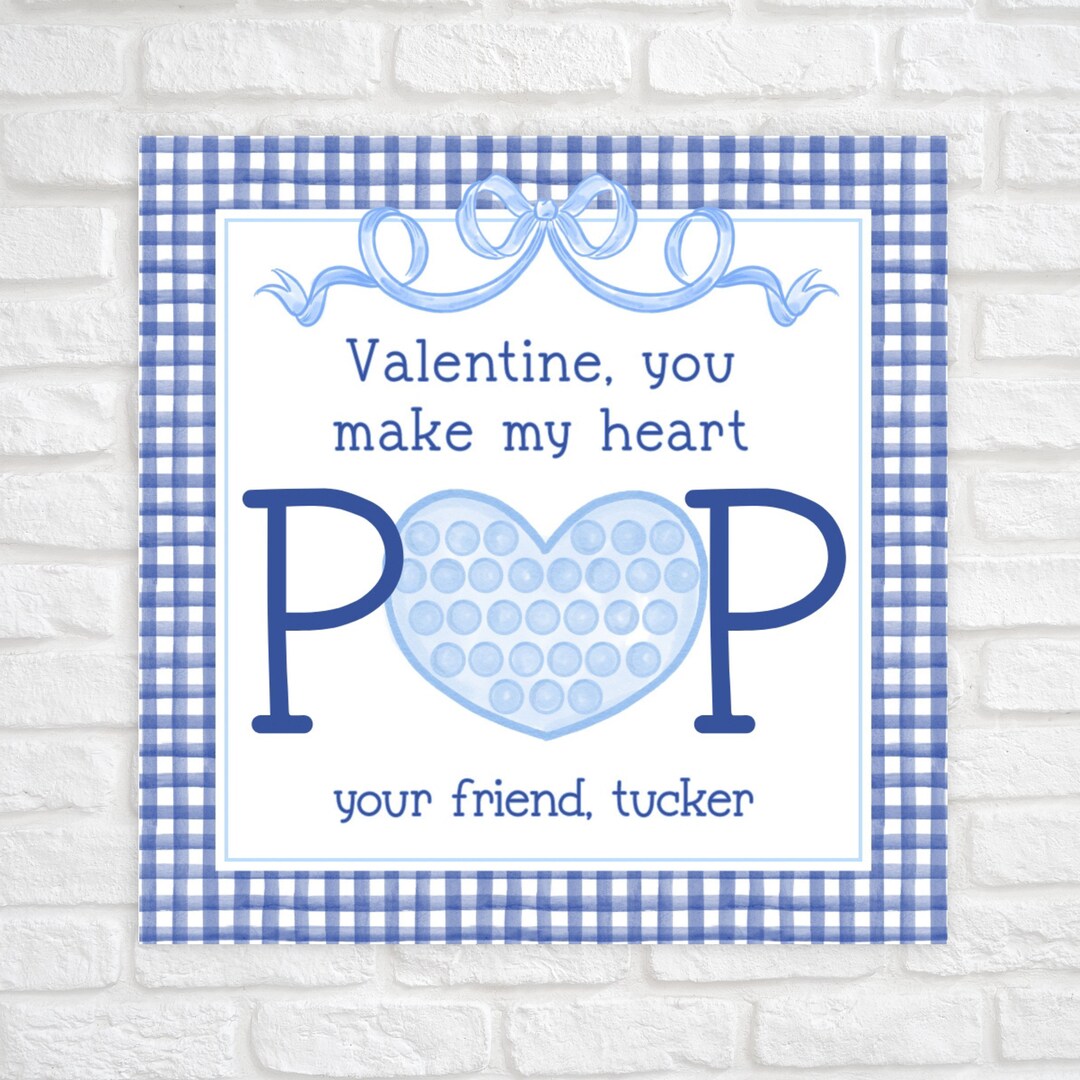 Printable Valentine Cards for Kids, Pop It Valentine Tag, Pop It ...