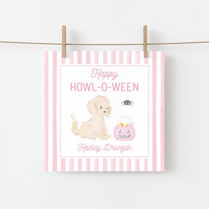 Printable Halloween Tag, Happy Howl-o-ween Tag, Puppy Halloween Gift ...