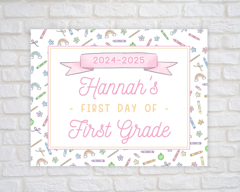 First Day of School Sign Printable, Reusable Back to School Sign for ...