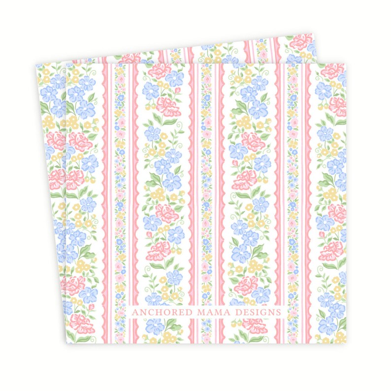 Printable Floral Calling Card | Family Enclosure Card | Monogram ...