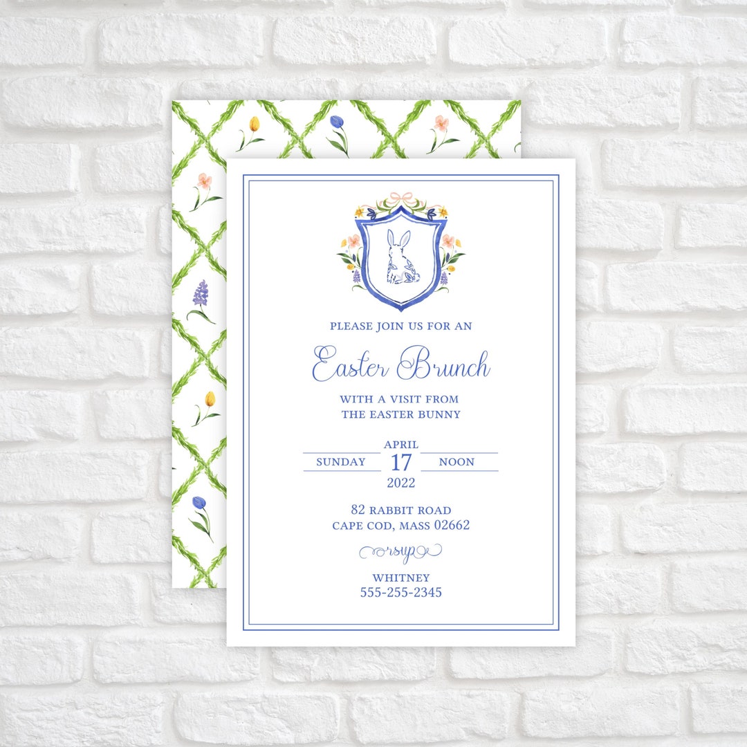 Easter Brunch Invitation Template, Editable Easter Birthday Party ...
