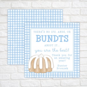 Printable Teacher Appreciation Gift Tag, Bundt Cake Gift Tag, Bundt ...