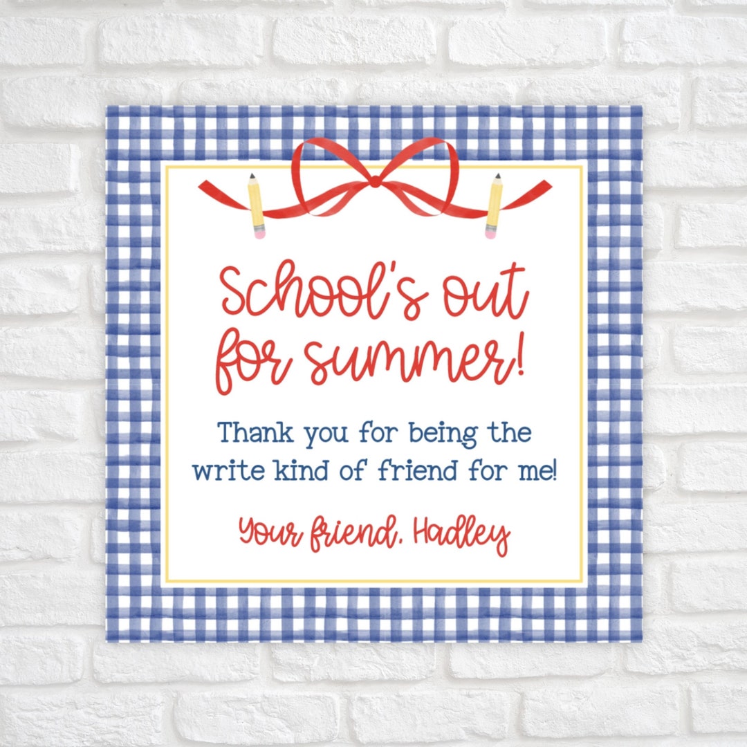 Printable End of School Gift Tags for Class, Last Day of School Gift ...