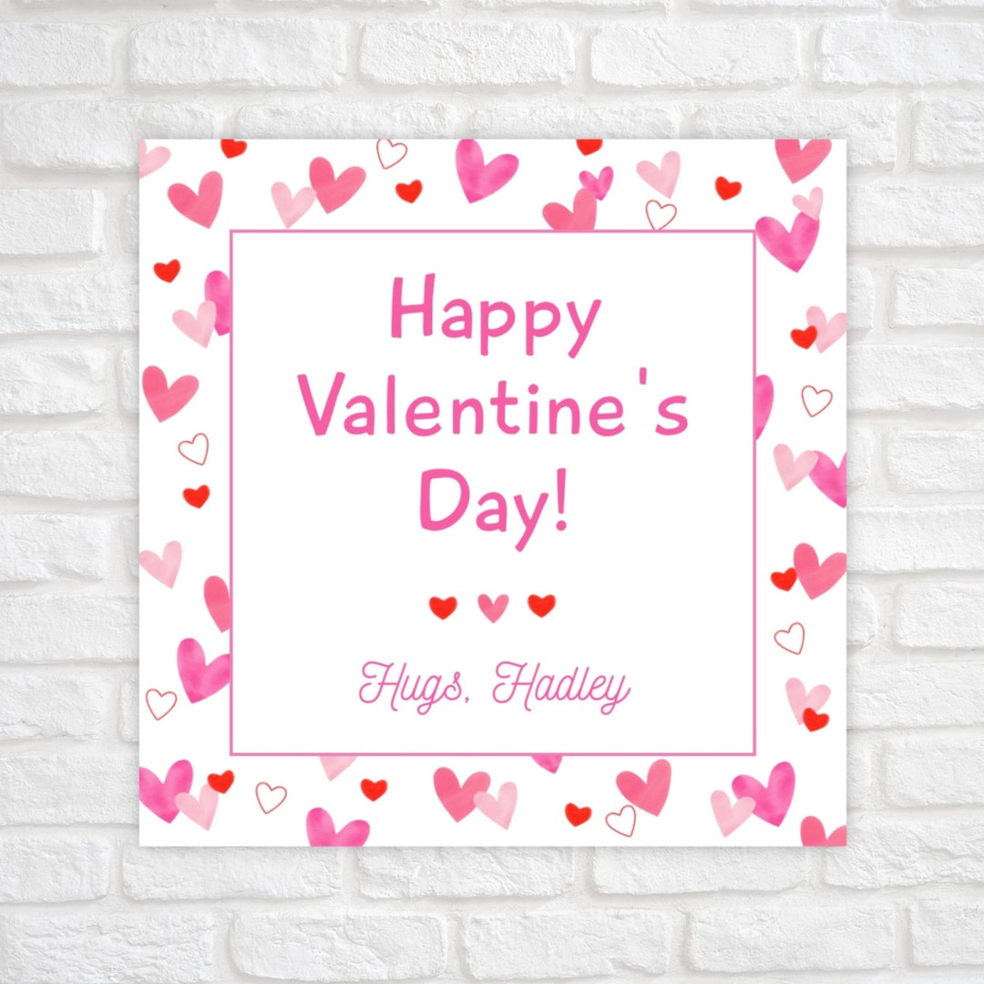 Printable Valentine Cards for Kids, Classroom Valentine, Watercolor ...