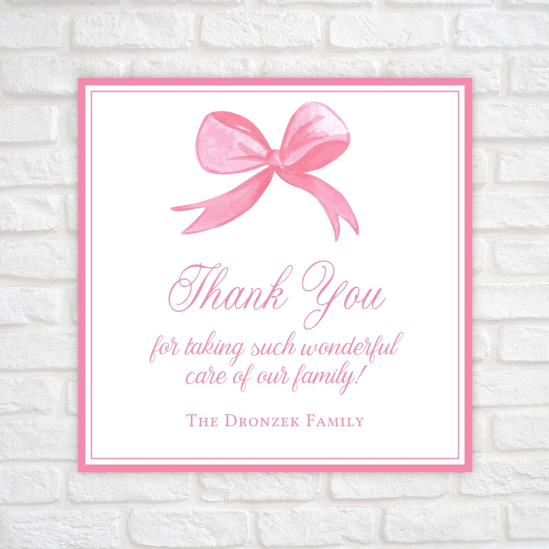 Labor and Delivery Nurse Thank You Gift Tag, Printable Baby Girl Thank ...
