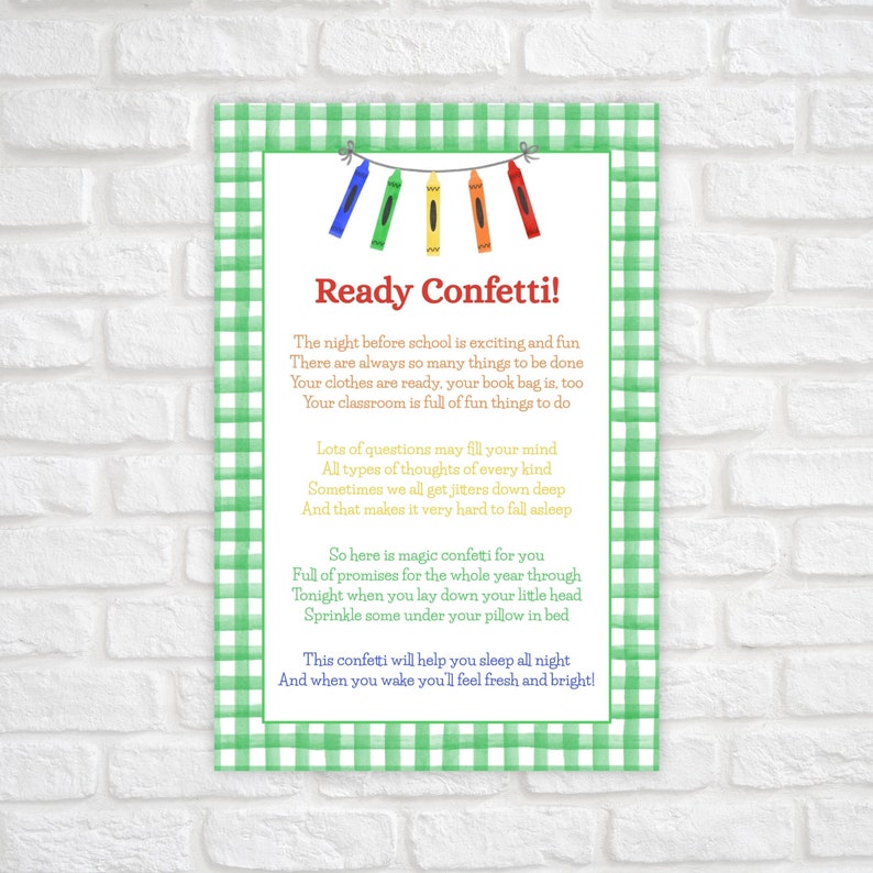 Ready Confetti Printable First Day of School Tag Back to - Etsy