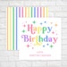 Printable Happy Birthday Gift Tags, Editable Rainbow Birthday Gift Tags ...