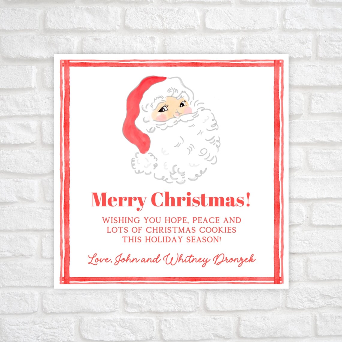 Printable Christmas Tags Santa Gift Tags Watercolor - Etsy