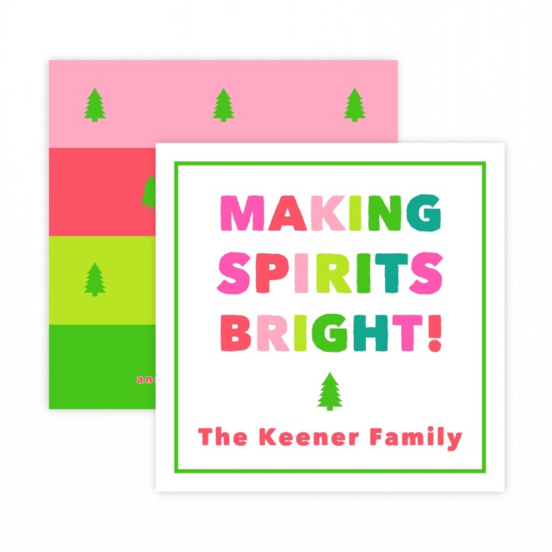 Printable Christmas Gift Tag Template, Making Spirits Bright Tag ...